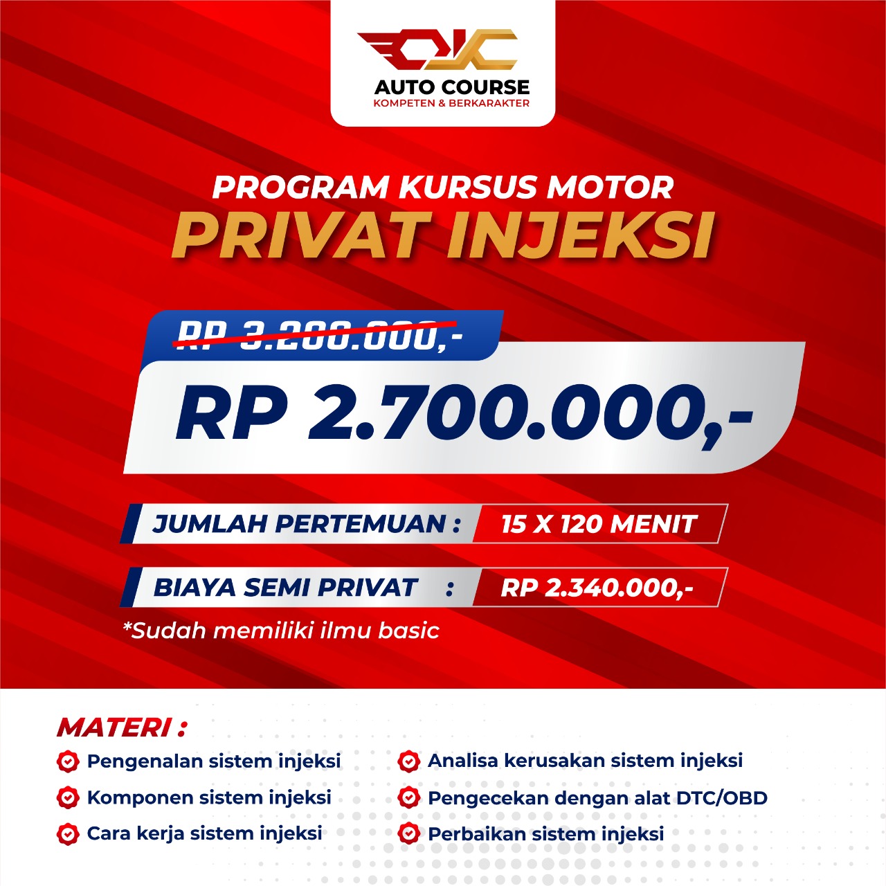 Kursus Mekanik Motor - OJC Auto Course